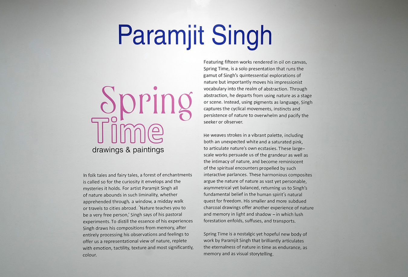 Spring Times - Exhibition of recent paintings by Paramjit Singh ...